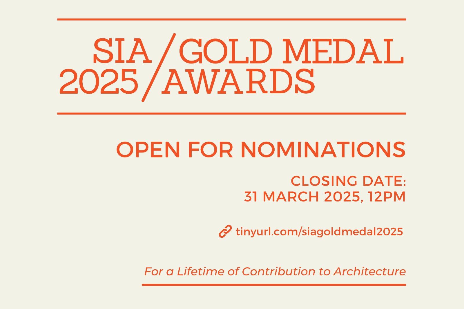 SIA GOLD Medal Awards 2025 | Singapore Architect